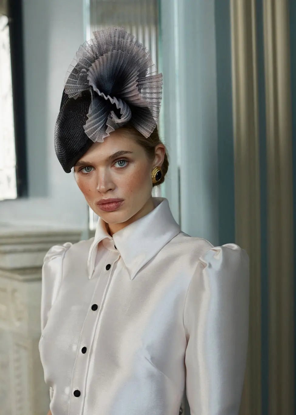 Clio Cocktail Hat in Straw - Jane Taylor London