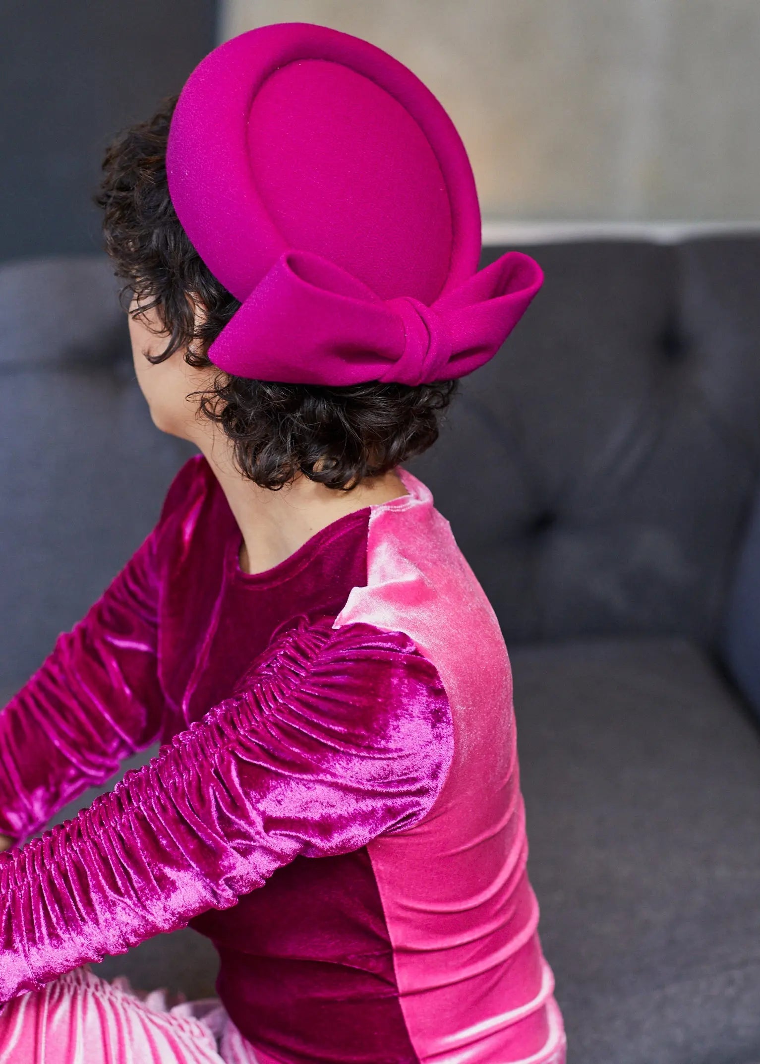 The Halo® Pillbox in Crepe in Blue - Jane Taylor London